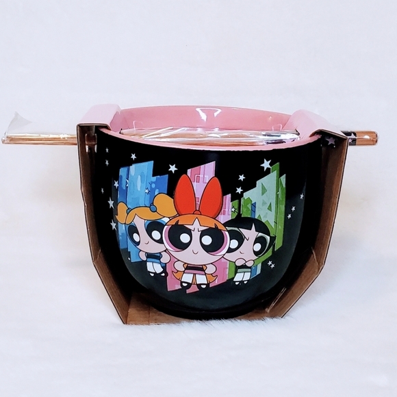 Kitchen | The Powerpuff Girls 2 Oz Ceramic Ramen Bowl With Wooden ...